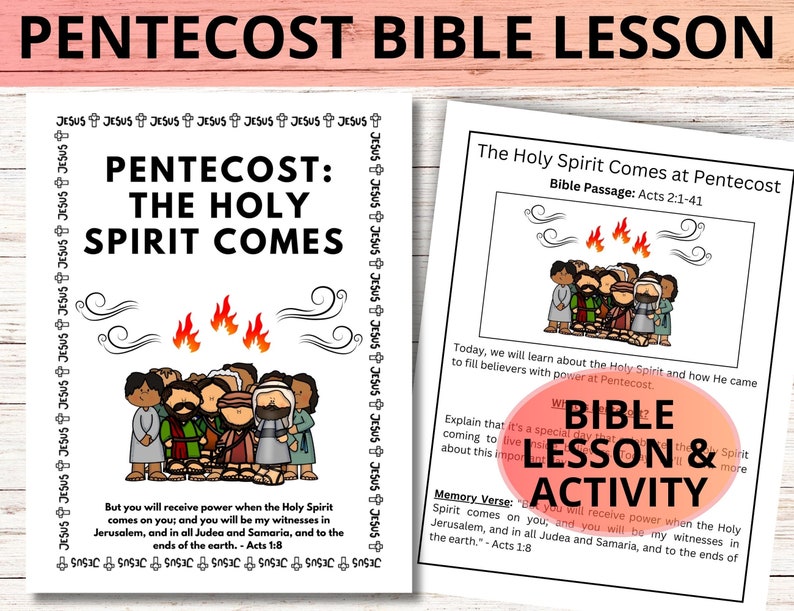 Pentecost Bible Lesson Acts 2:1-41 Bible Story Craft, Sunday School ...
