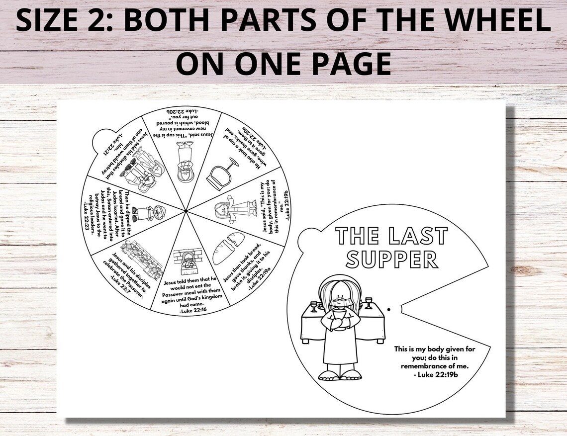 The Last Supper Bible Craft, Easter Bible Story Lesson Wheel, Holy Week ...
