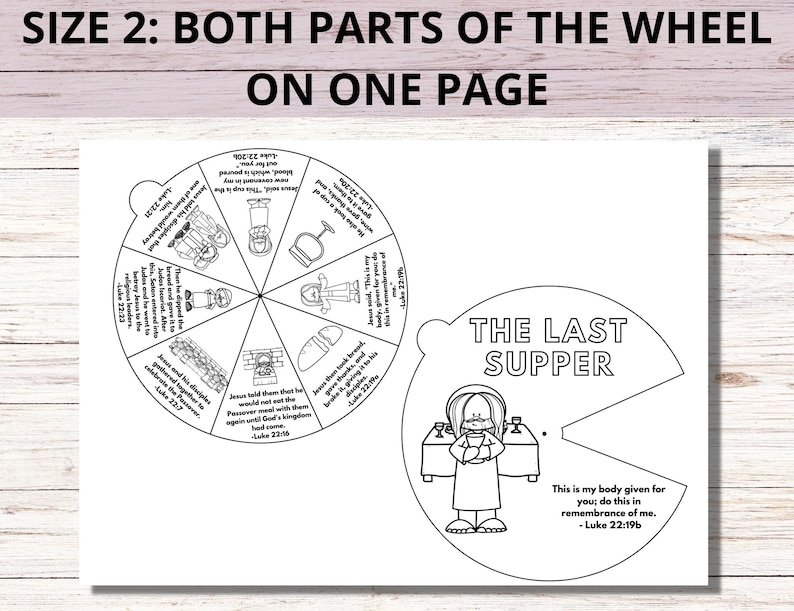 The Last Supper Bible Craft, Easter Bible Story Lesson Wheel, Holy Week Bible Activity, Last ...