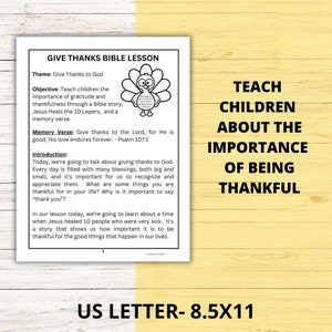 Give Thanks Thanksgiving Bible Lesson and Prayer Wheel for Kids ...