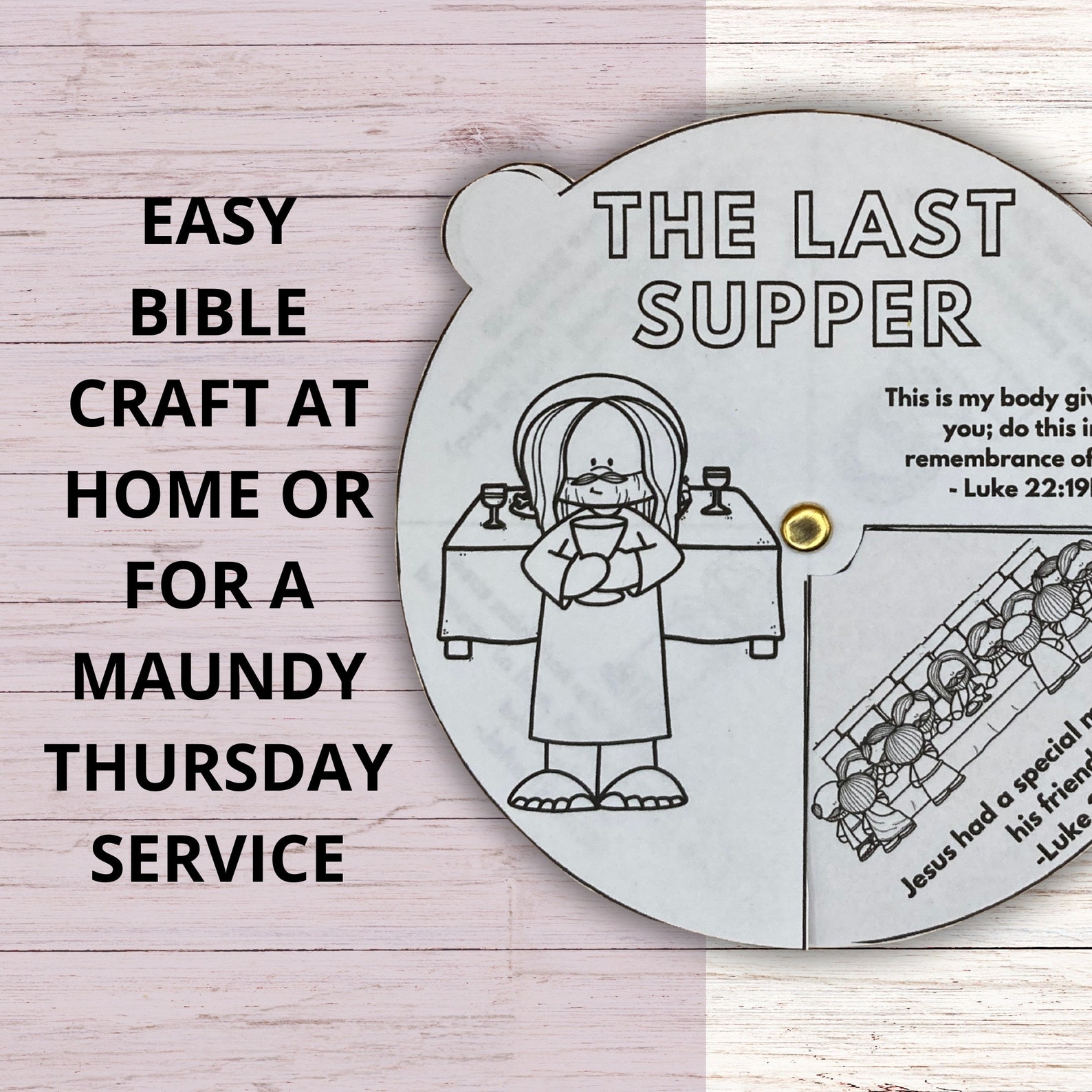 The Last Supper Bible Craft, Easter Bible Story Lesson Wheel, Holy Week ...