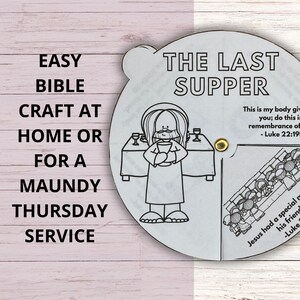 The Last Supper Bible Craft, Easter Bible Story Lesson Wheel, Holy Week ...