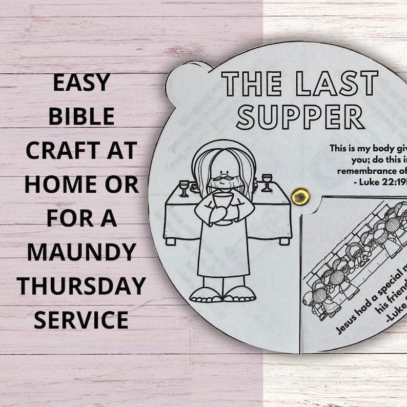 The Last Supper Bible Craft, Easter Bible Story Lesson Wheel, Holy Week ...