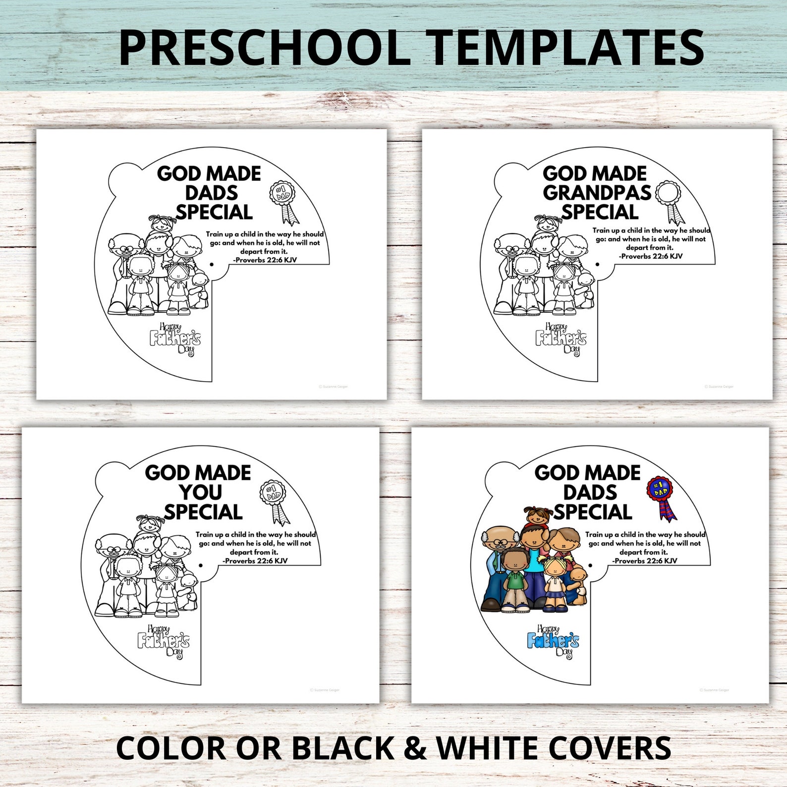 Fathers Day Church Craft for Dad: God Made Dads Special Bible Wheel ...