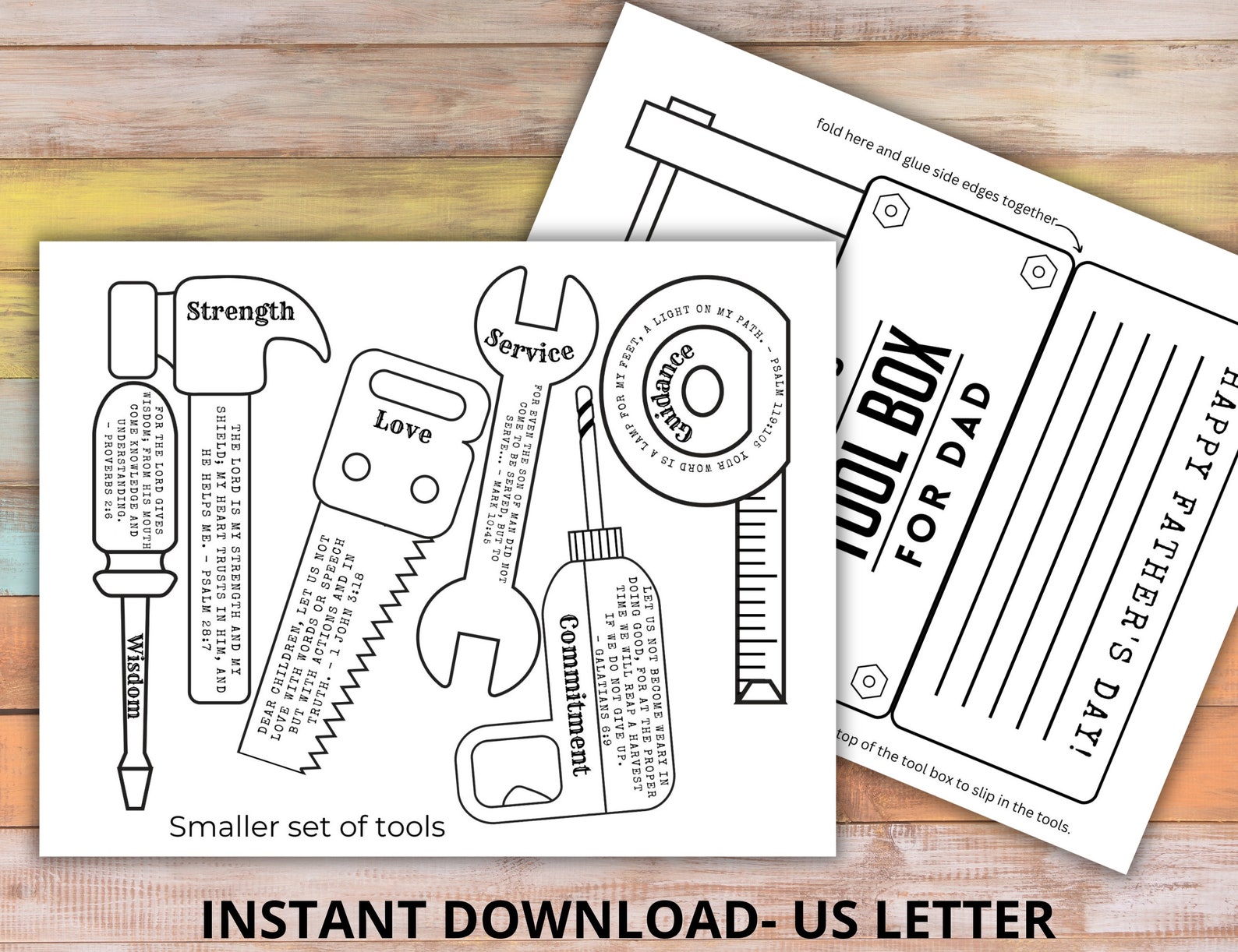 Toolbox for Dad Fathers Day Bible Craft, Sunday School Bible Printable ...