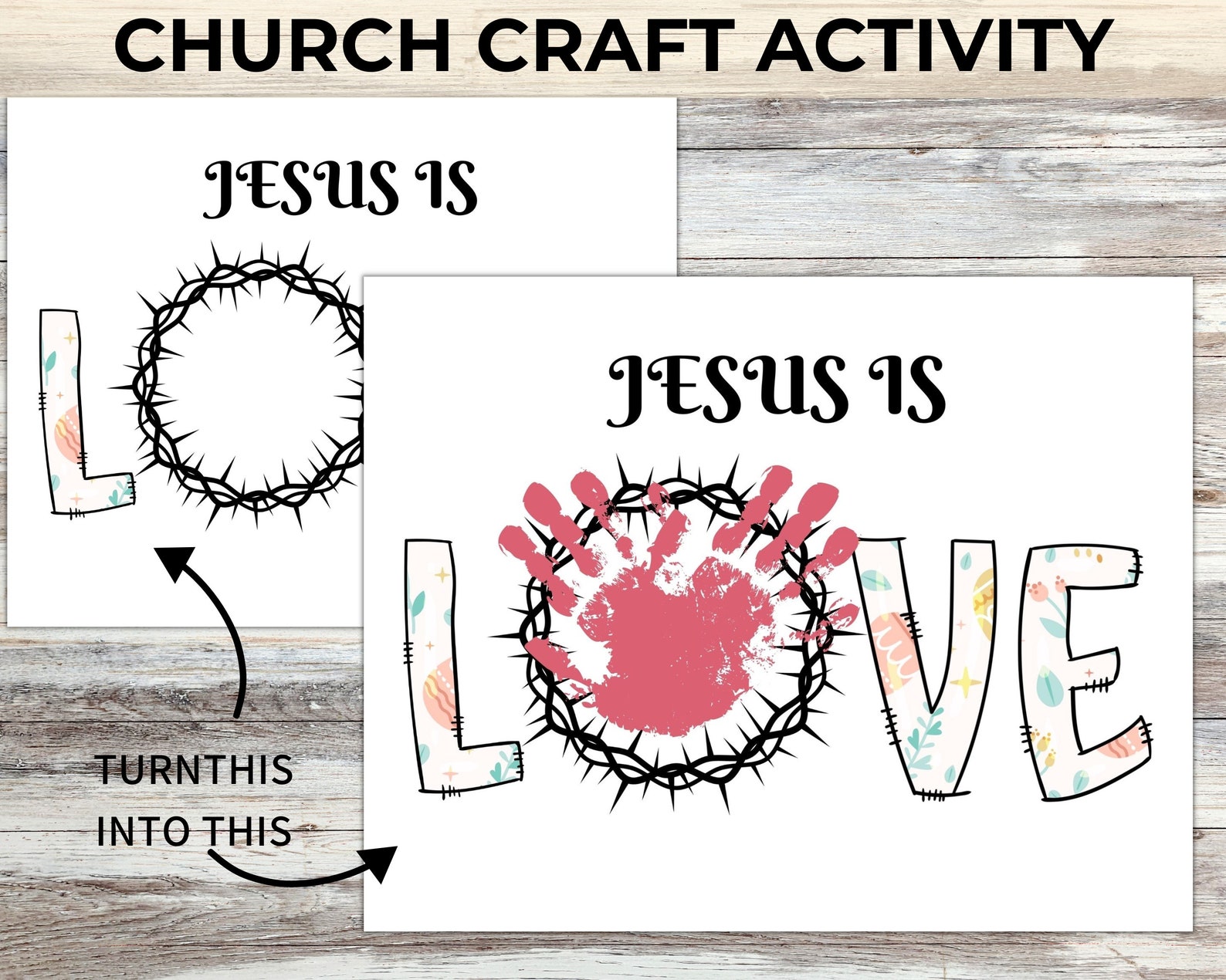 Jesus is Love Handprint Craft, Easter Sunday School Handprint Art ...