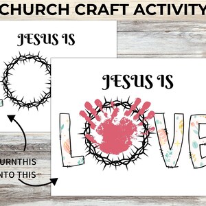 Jesus is Love Handprint Craft, Easter Sunday School Handprint Art ...