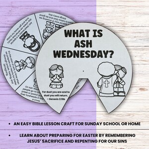 Ash Wednesday Craft, Lent Bible Coloring Wheel, Ash Wednesday Bible ...