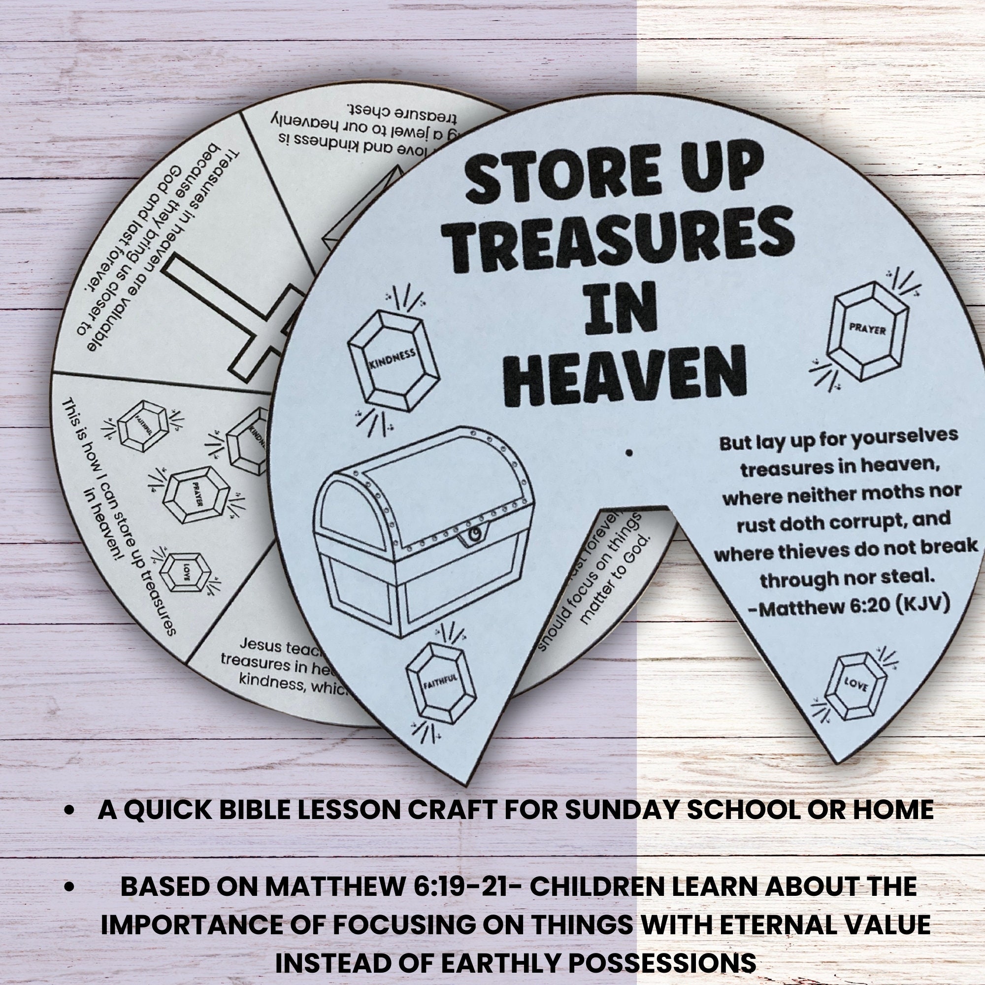 Store up Treasures in Heaven Bible Wheel Craft Sunday School Lesson for Kids, St. Patrick's Day ...