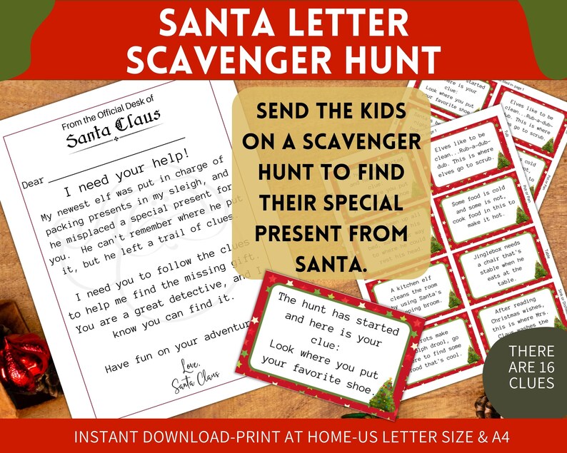 Printable Christmas Activities for Kids Bundle, Letter From Santa ...