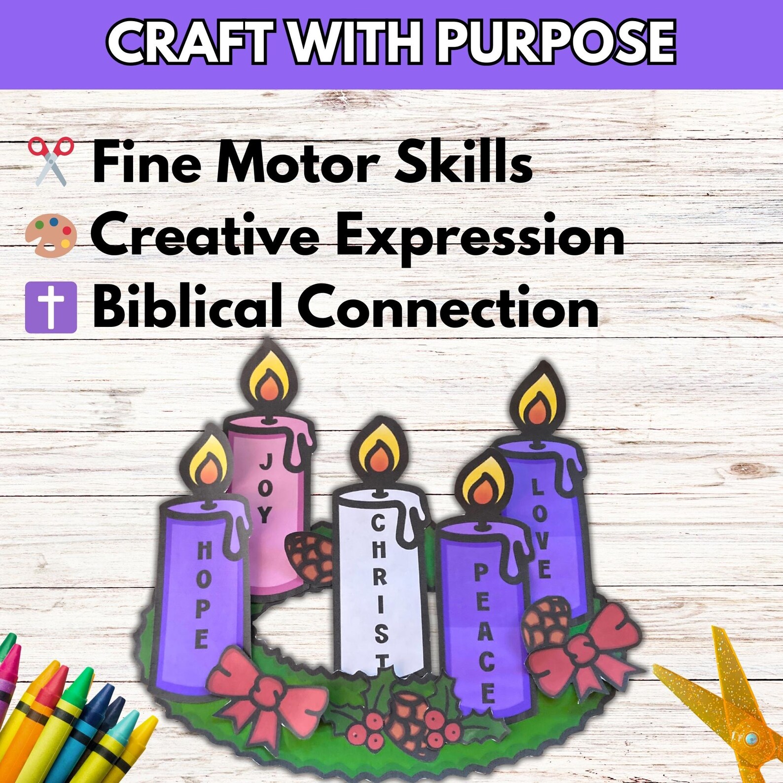 Build an Advent Wreath Craft and Devotion Printable for Kids, Christian ...