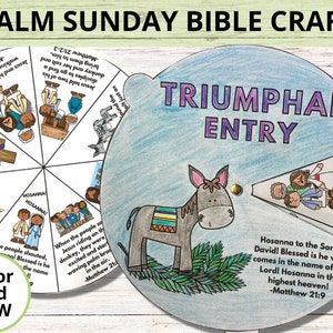 Palm Sunday Bible Craft, Easter Bible Story Lesson Wheel, Holy Week ...