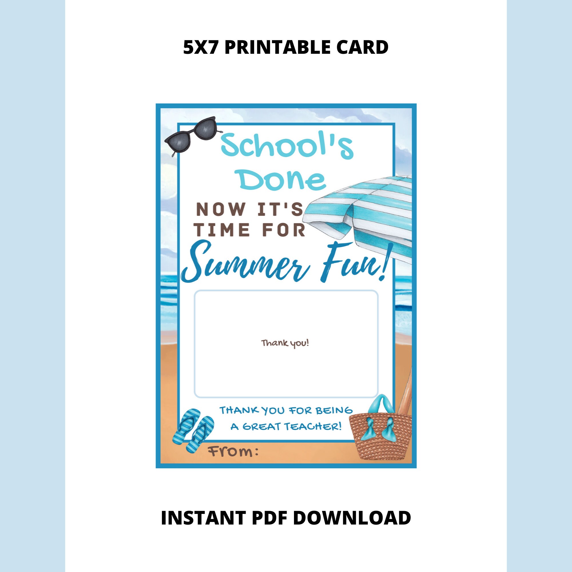 Printable End of the Year Teacher Gift Card Holder: School's Done, Now ...