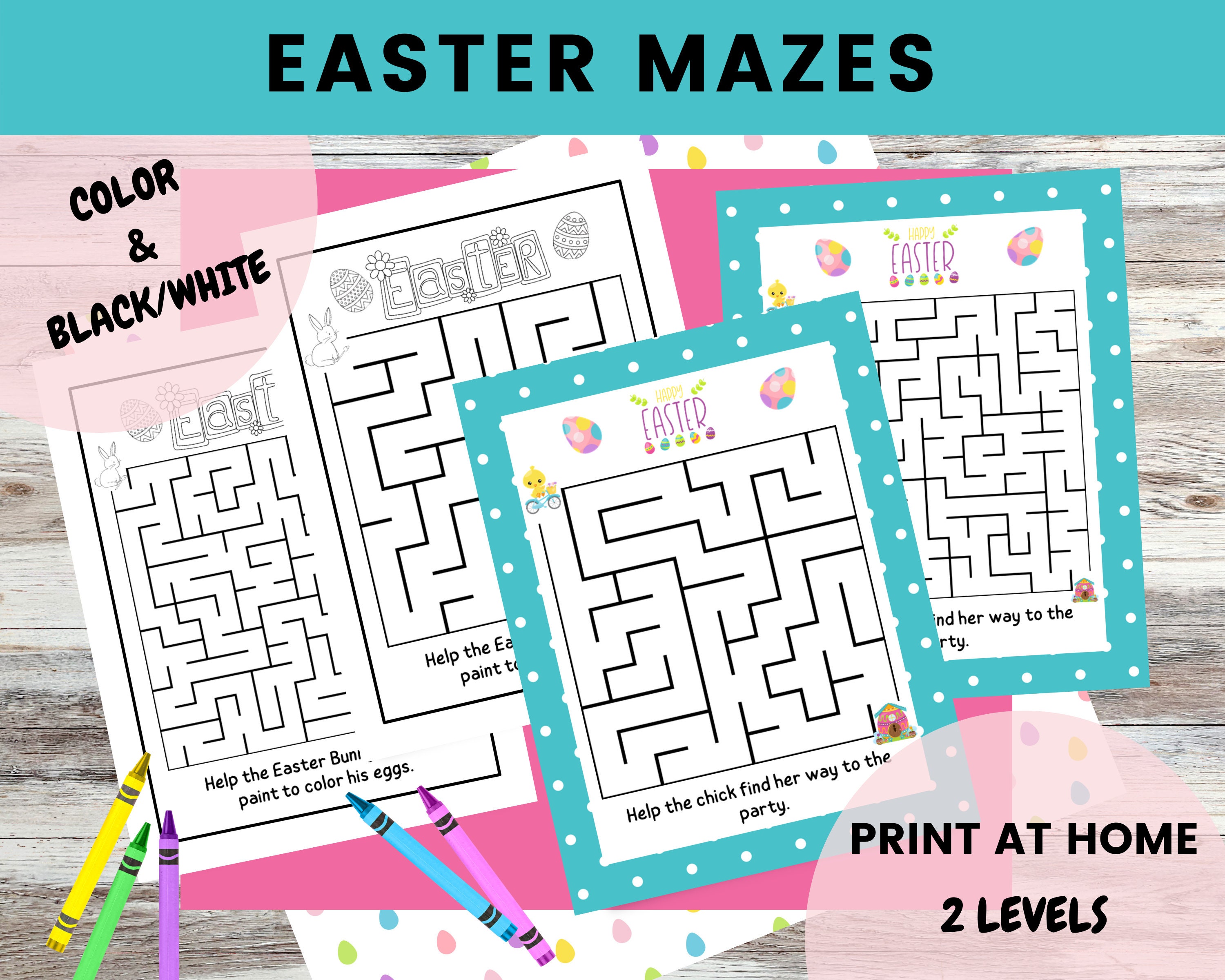 Imprimibles del Laberinto de Pascua para niños en edad preescolar y ...