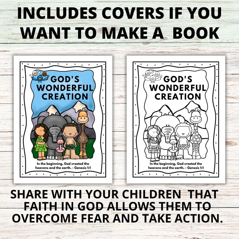 Days of Creation Sunday School Bible Teaching Posters, Printable Kids ...