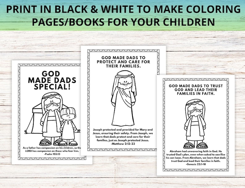 Fathers Day Bible Lesson Teaching Posters and Craft, Dads of the Bible ...