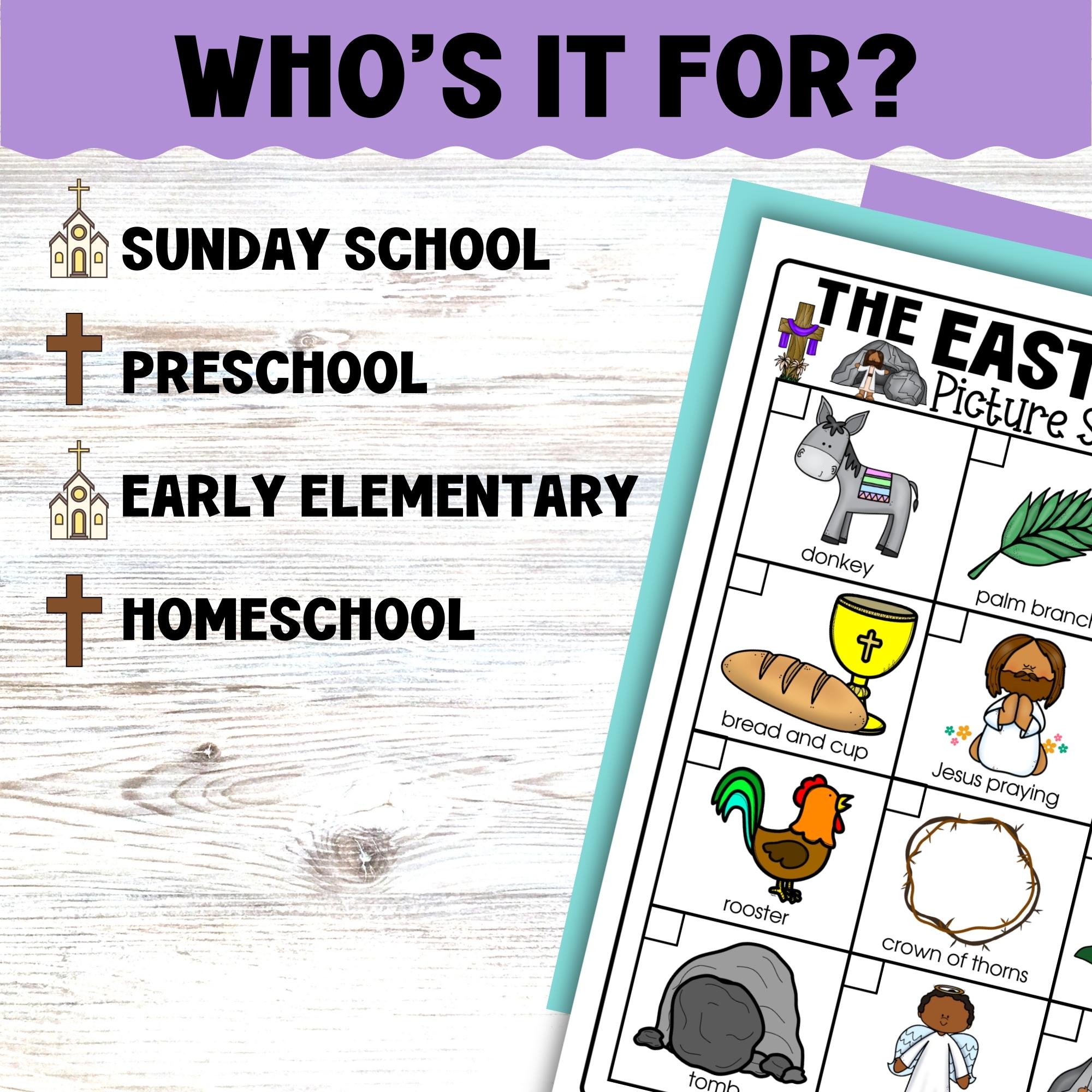 Easter Story Bible Lesson Scavenger Hunt Activity Prek, Sunday School ...