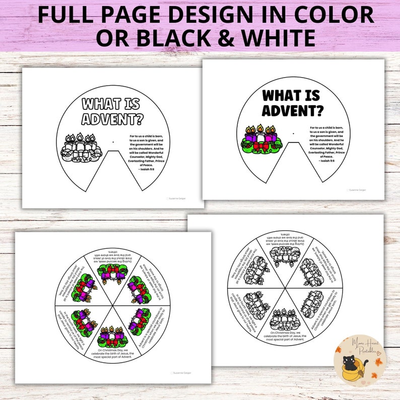 Advent Coloring Craft Wheel Printable for Kids, Sunday School Craft ...