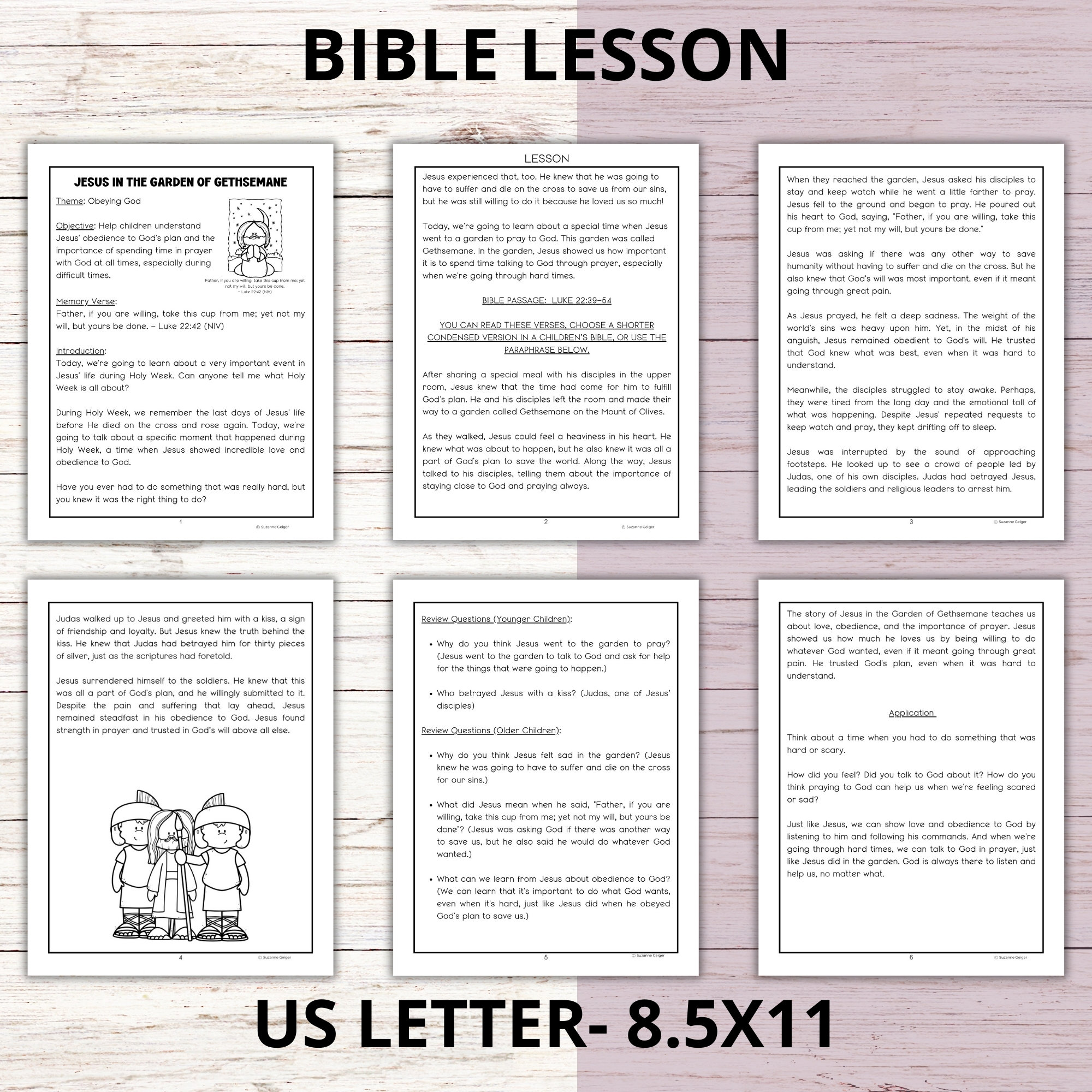 Jesus in the Garden of Gethsemane Bible Coloring Wheel Lesson for Kids ...