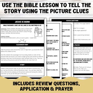 Jesus is Born Christmas Nativity Bible Lesson Church Scavenger Hunt ...