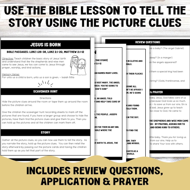 Jesus is Born Christmas Nativity Bible Lesson Church Scavenger Hunt ...