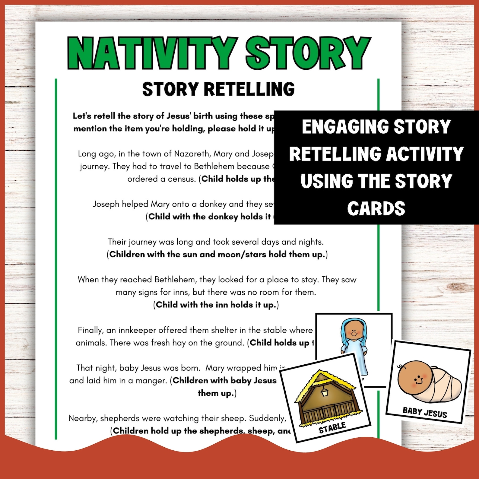Nativity Story Left Right Game Bible Activity, Christmas Sunday School ...