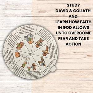 David and Goliath Bible Spinner Wheel Sunday School Craft Printable ...