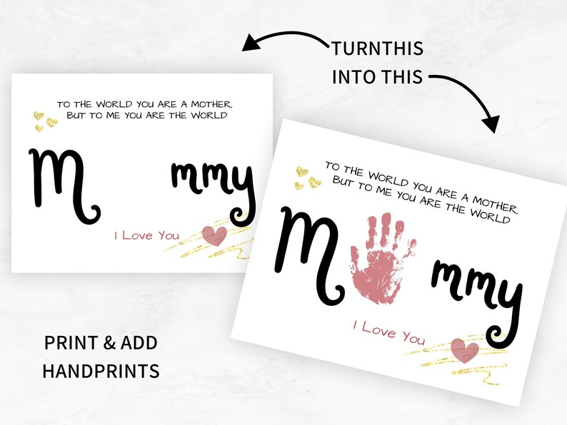 Mothers Day Handprint Keepsake Craft Mom Handprint Art DIY Toddler ...