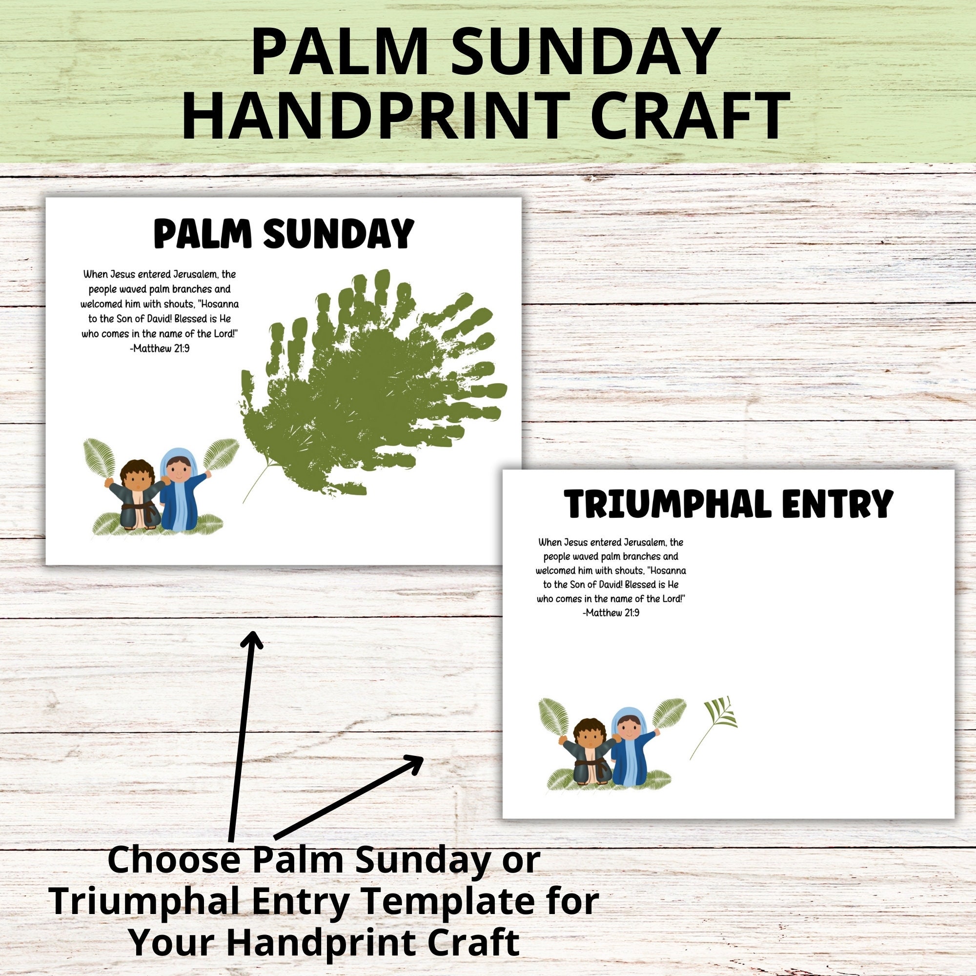 Palm Sunday Bible Lesson and Story Wheel Craft Bundle, Triumphal Entry ...