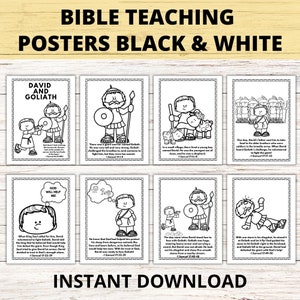 David and Goliath Bible Lesson Teaching Posters and Bible Wheel Craft ...