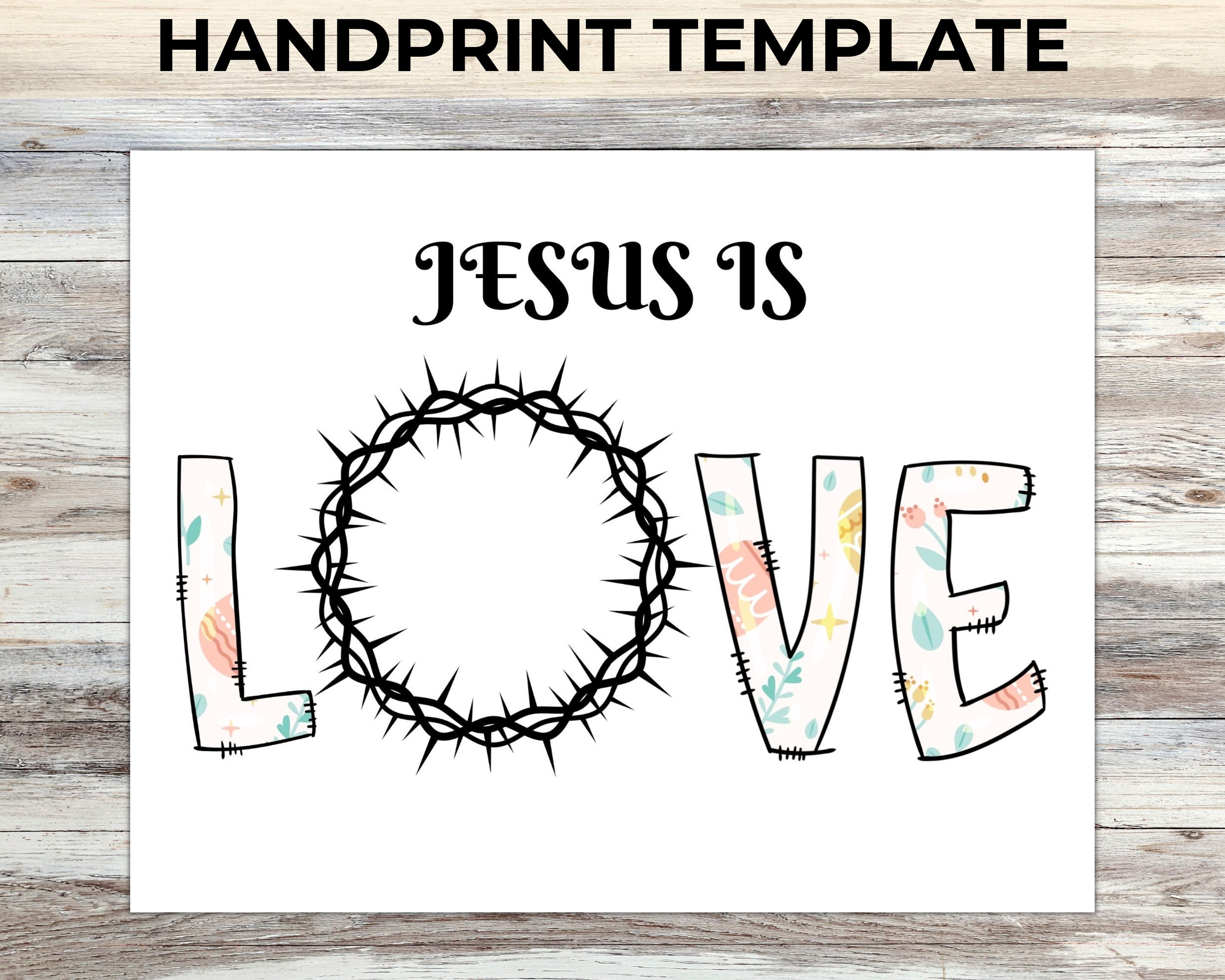 Jesus is Love Handprint Craft, Easter Sunday School Handprint Art ...