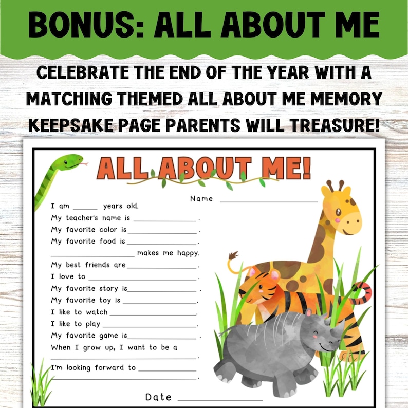 End of the Year Animal Awards Printable, Preschool Class Animal ...