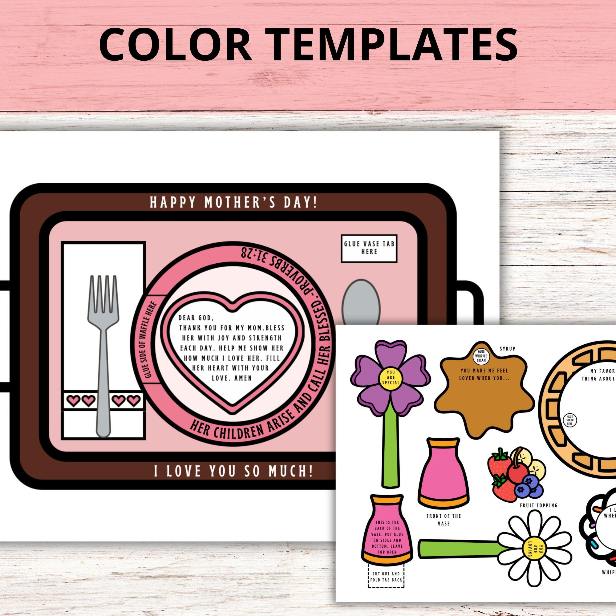 Mothers Day Bible Craft, Sunday School Breakfast for Mom Printable ...