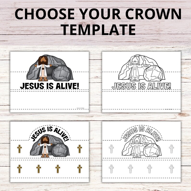 Jesus is Alive Celebration Crown Craft Activity Printable, Easter Craft ...