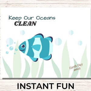 Earth Day Ocean Handprint Craft, Keep Our Ocean Clean Earth Day ...