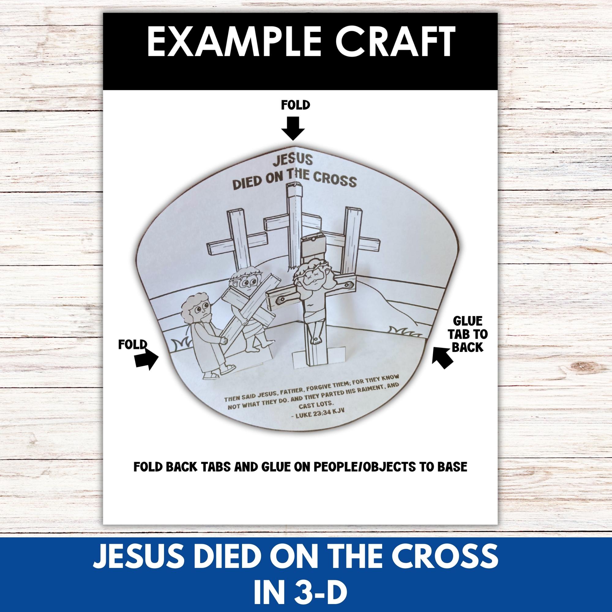 Jesus Died on the Cross Bible Craft Activity, Good Friday Easter Bible ...