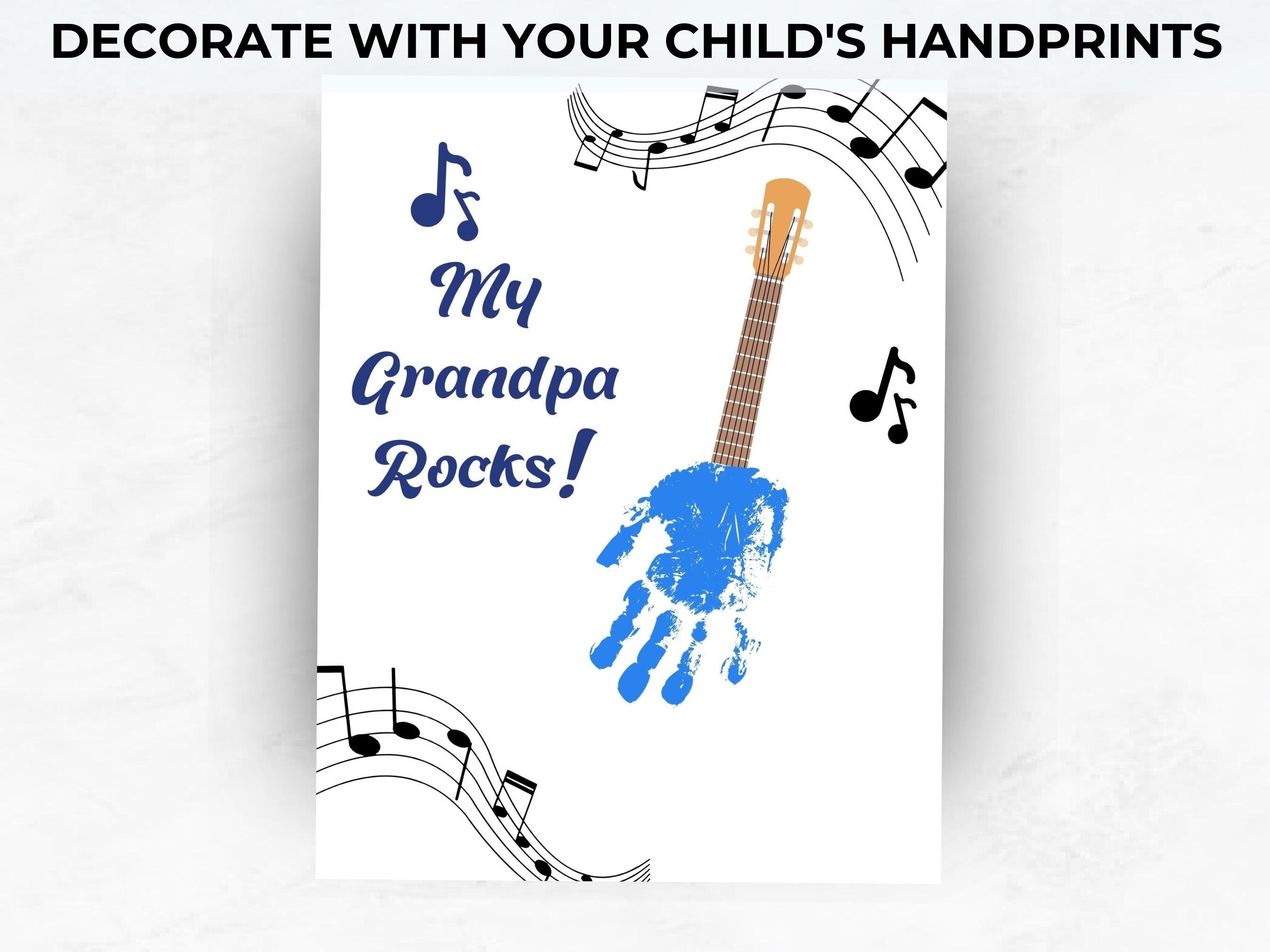 Printable Fathers Day Craft for Grandpa, DIY Keepsake Toddler Hand ...