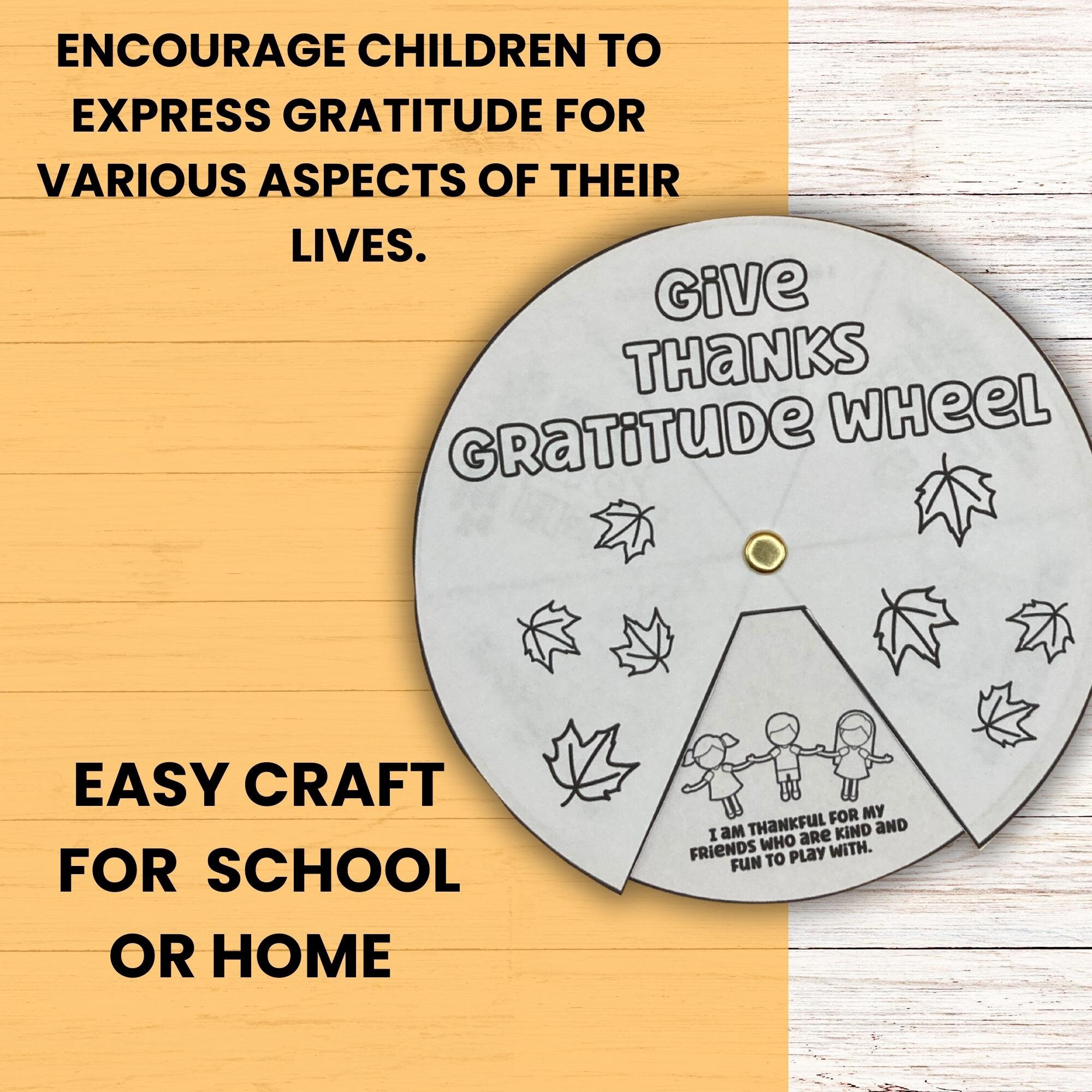 Gratitude Coloring Craft for Thanksgiving, Kids Fall Gratitude Activity ...