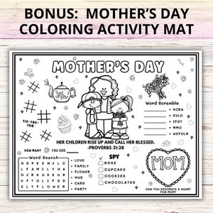 Mothers Day Bible Teaching Posters and Craft Bundle, Sunday School Moms ...