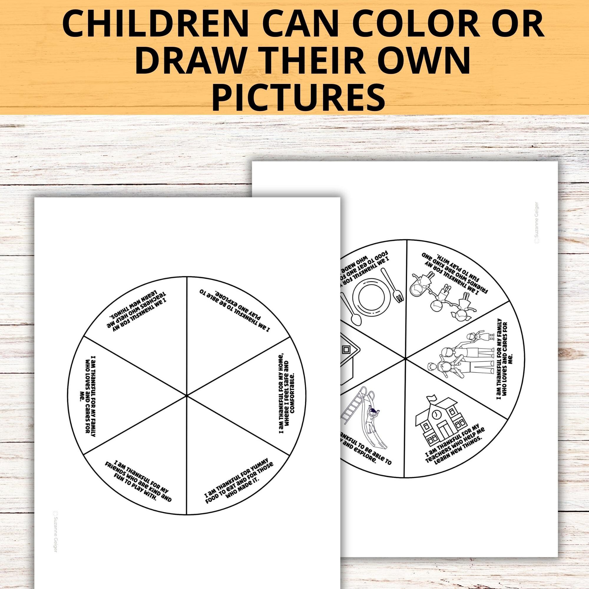 Gratitude Coloring Craft for Thanksgiving, Kids Fall Gratitude Activity ...