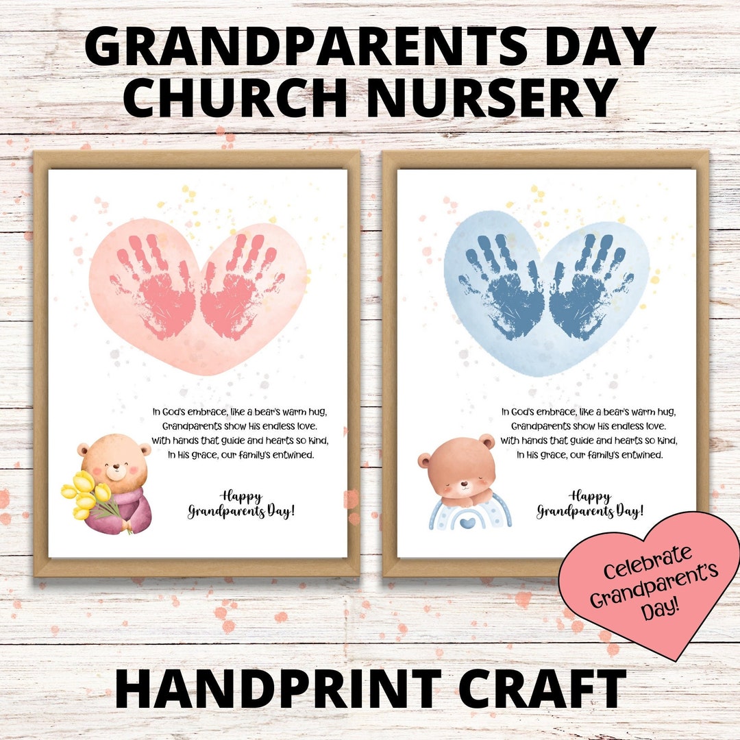 Grandparents Day Church Handprint Art, Sunday School Handprint Craft ...