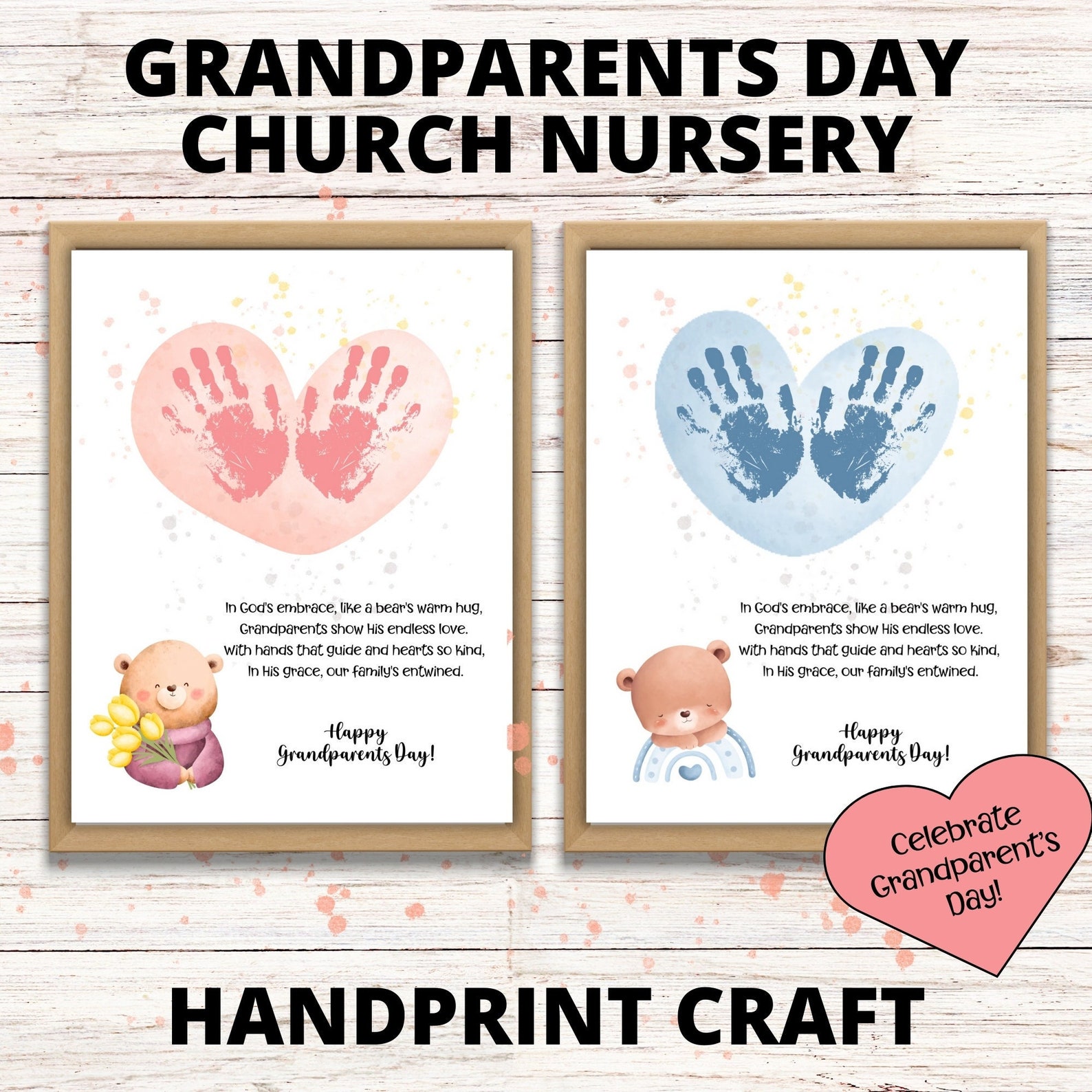 Grandparents Day Church Handprint Art, Sunday School Handprint Craft ...
