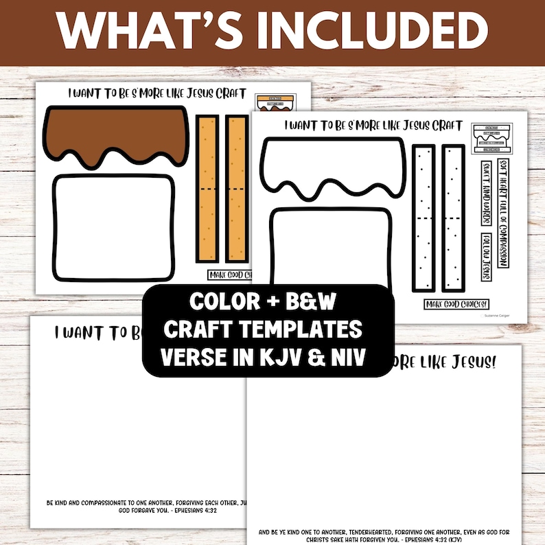 Summer VBS Bible Craft Activity Printable, S'more Like Jesus Summer ...