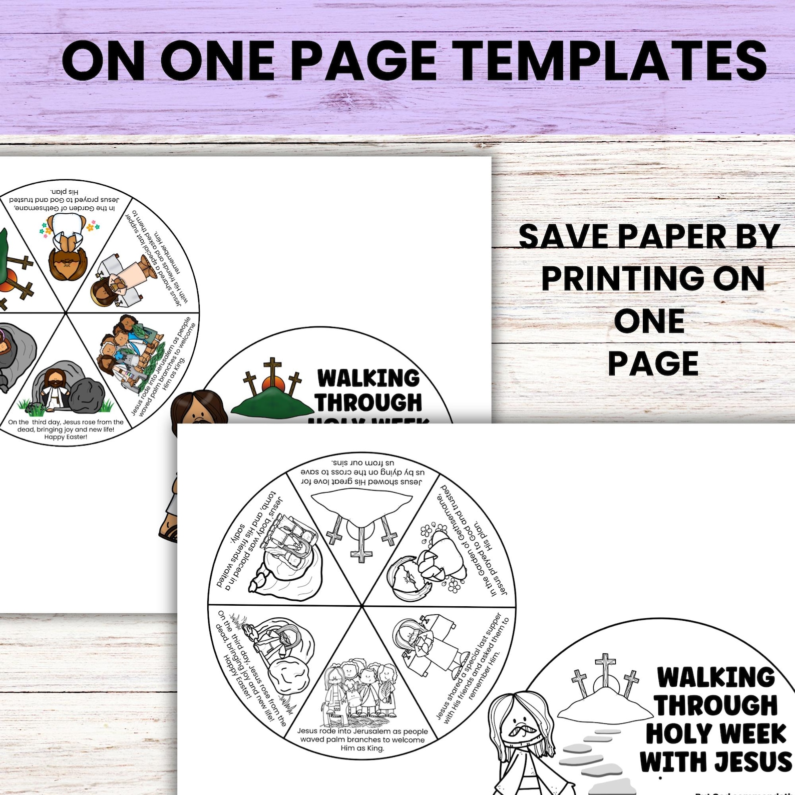 Holy Week Easter Story Bible Wheel Coloring Craft Sunday School ...