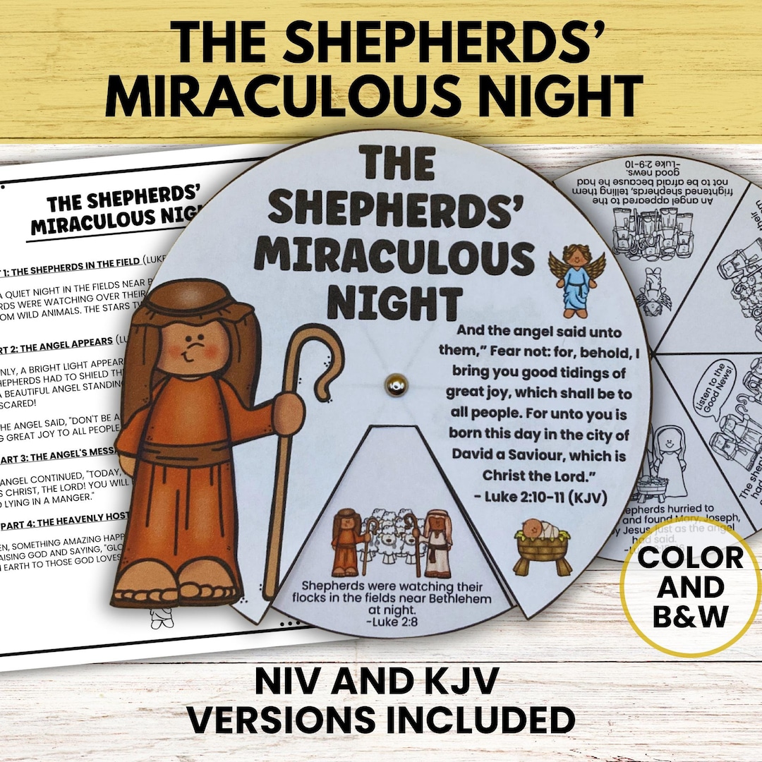 Christmas Shepherds Nativity Bible Wheel Craft, Nativity Bible Coloring ...