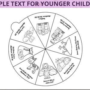 Easter Sunday School Craft, Easter Bible Story Coloring Wheel, Holy ...