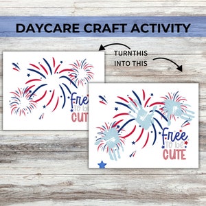 4th of July Fireworks Handprint Craft, DIY Toddler Daycare Printable ...