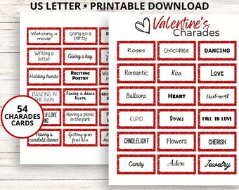 Printable Valentine's Day Charades for Kids Use for - Etsy