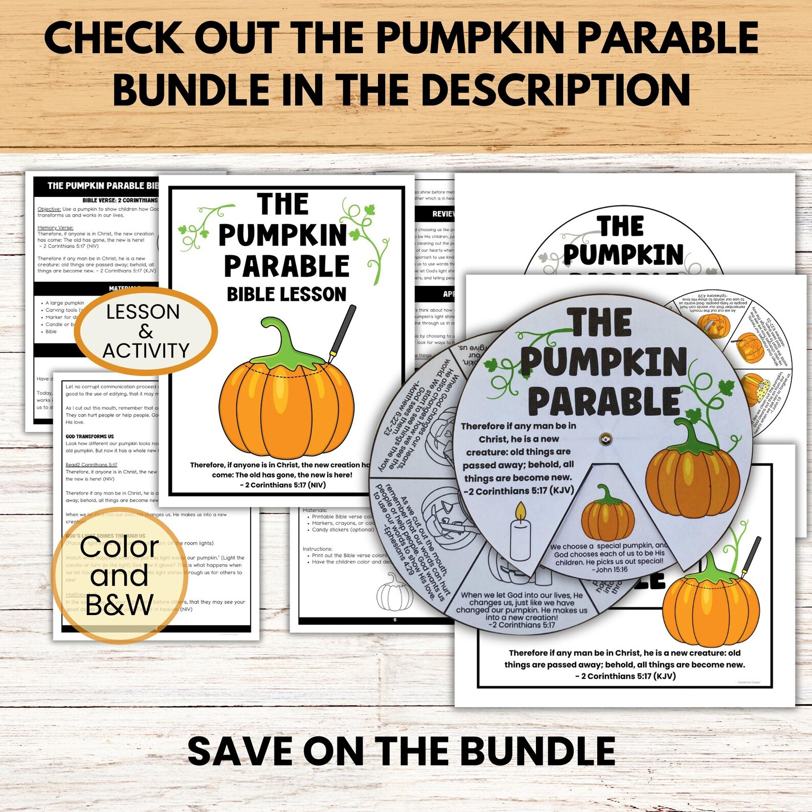 Christian Halloween Pumpkin Parable Bible Wheel Craft, Sunday School ...