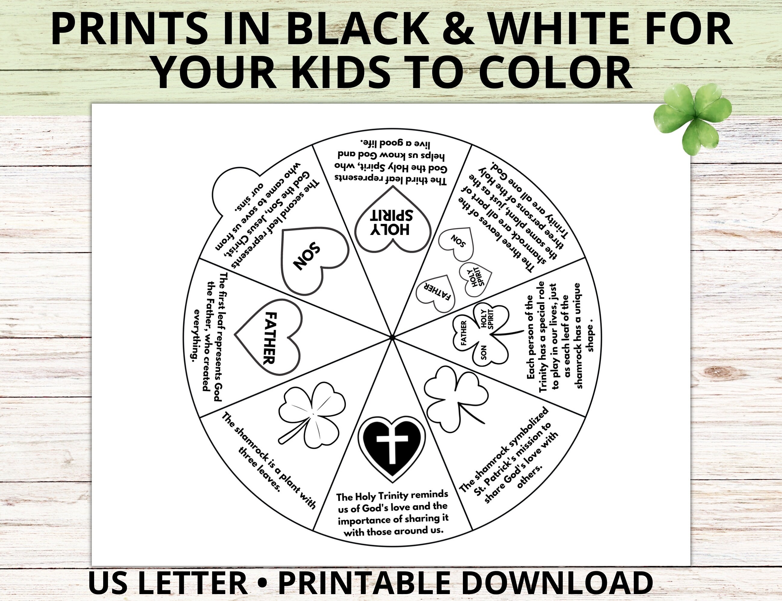 St. Patricks Day Sunday School Craft, Holy Trinity Bible Coloring Wheel ...